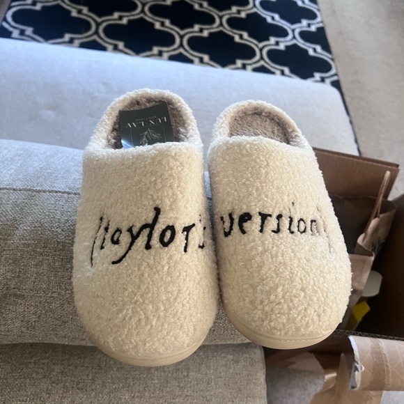 Shoes | Taylor Swift Taylors Version Cream Fuzzy Slippers | Poshmark